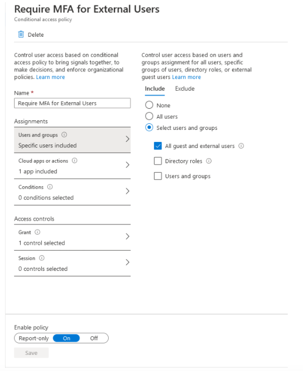 Conditional Access Policies: Require MFA For Guests In o365 Tenant